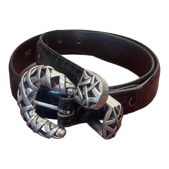Vicenza | Accessories | Vicenza Black Leather And Sterling Silver Belt ...